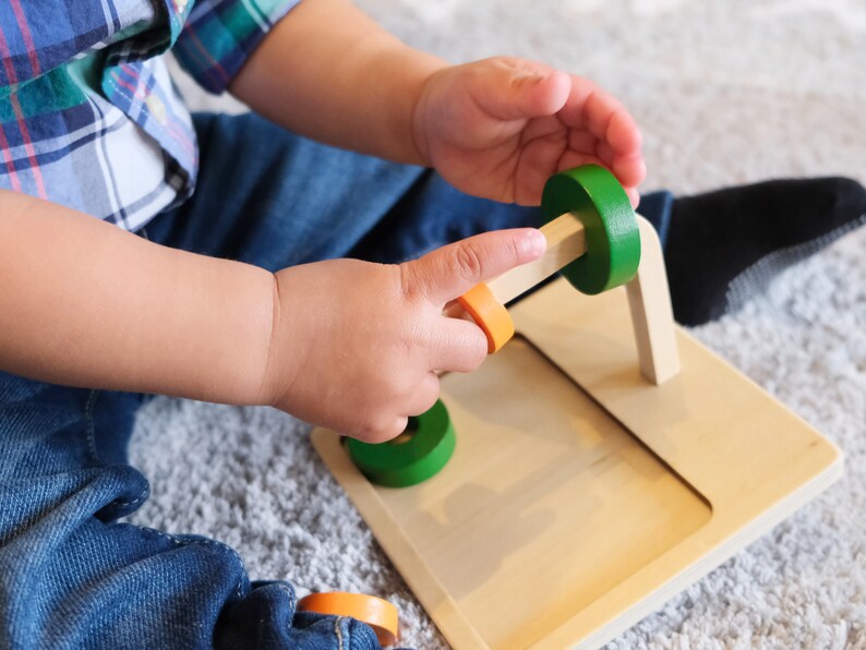 Wooden Horizontal Curved Dowel Montessori Toy for Toddler Boys | Etsy UK