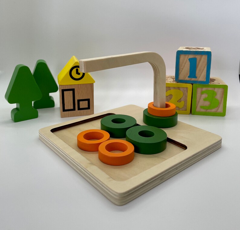 Wooden Horizontal Curved Dowel Montessori Toy For Toddler Boys | Etsy