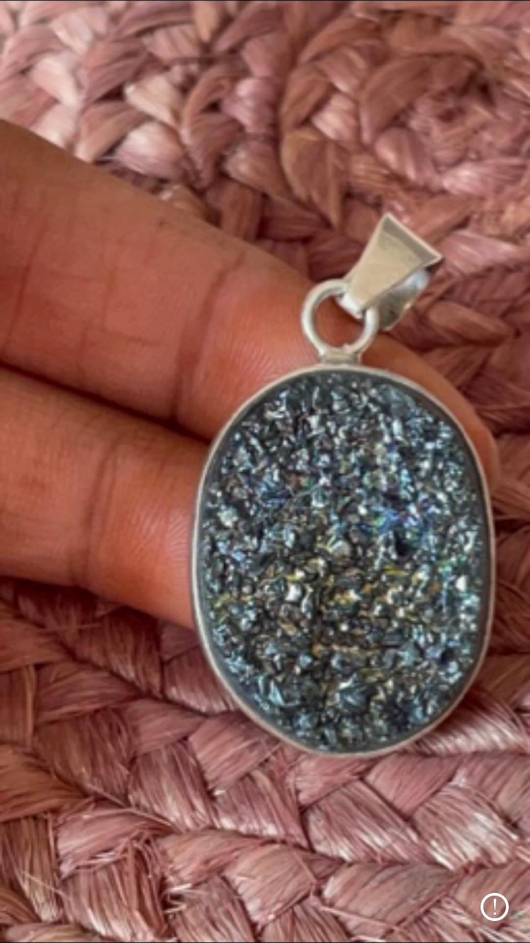 925 Sterling Silver- Druzy Pendant Gift for Her, Anniversary Gift, Silver Gemstone Pendant ...