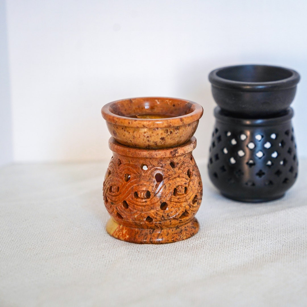 Aroma Lamp Mini Simmer Pot Soapstone Oil Lamp - Etsy