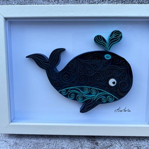 Whale Quilling Wall Art Framed - Etsy