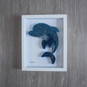 Framed Quilled Dolphin Art Handmade Nursery Wall Decor - Etsy