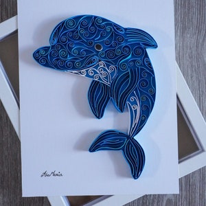Framed Quilled Dolphin Art Handmade Nursery Wall Decor - Etsy