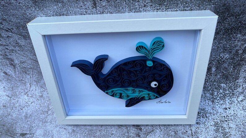 Whale Quilling Wall Art Framed - Etsy