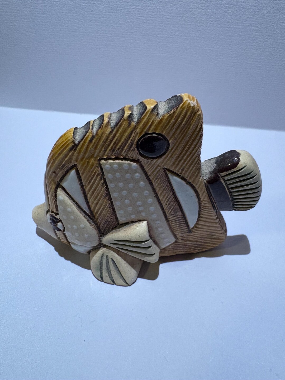 Vintage Artesania Rinconada Yellow Angel Fish Uruguay Clay Retired ...