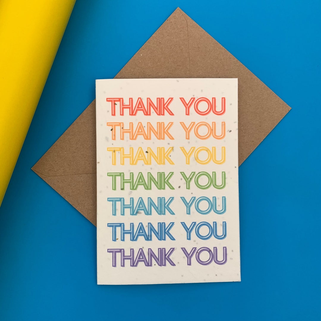 Plantable 'thank You' Seed Cards Singular or Pack of 4, Card Bundle ...