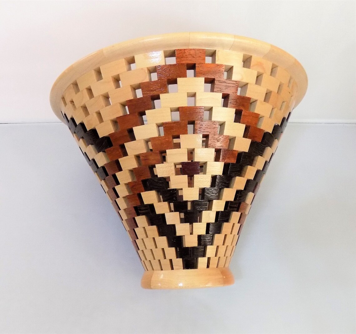 Open Segmented Wood Vase Hand Crafted Vase - Etsy