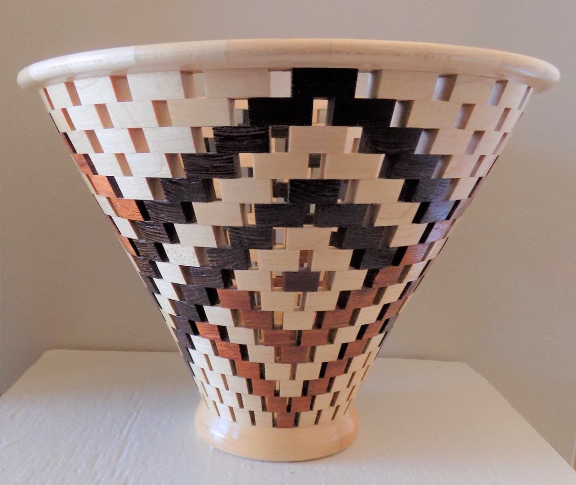 Open Segmented Wood Vase Hand Crafted Vase - Etsy