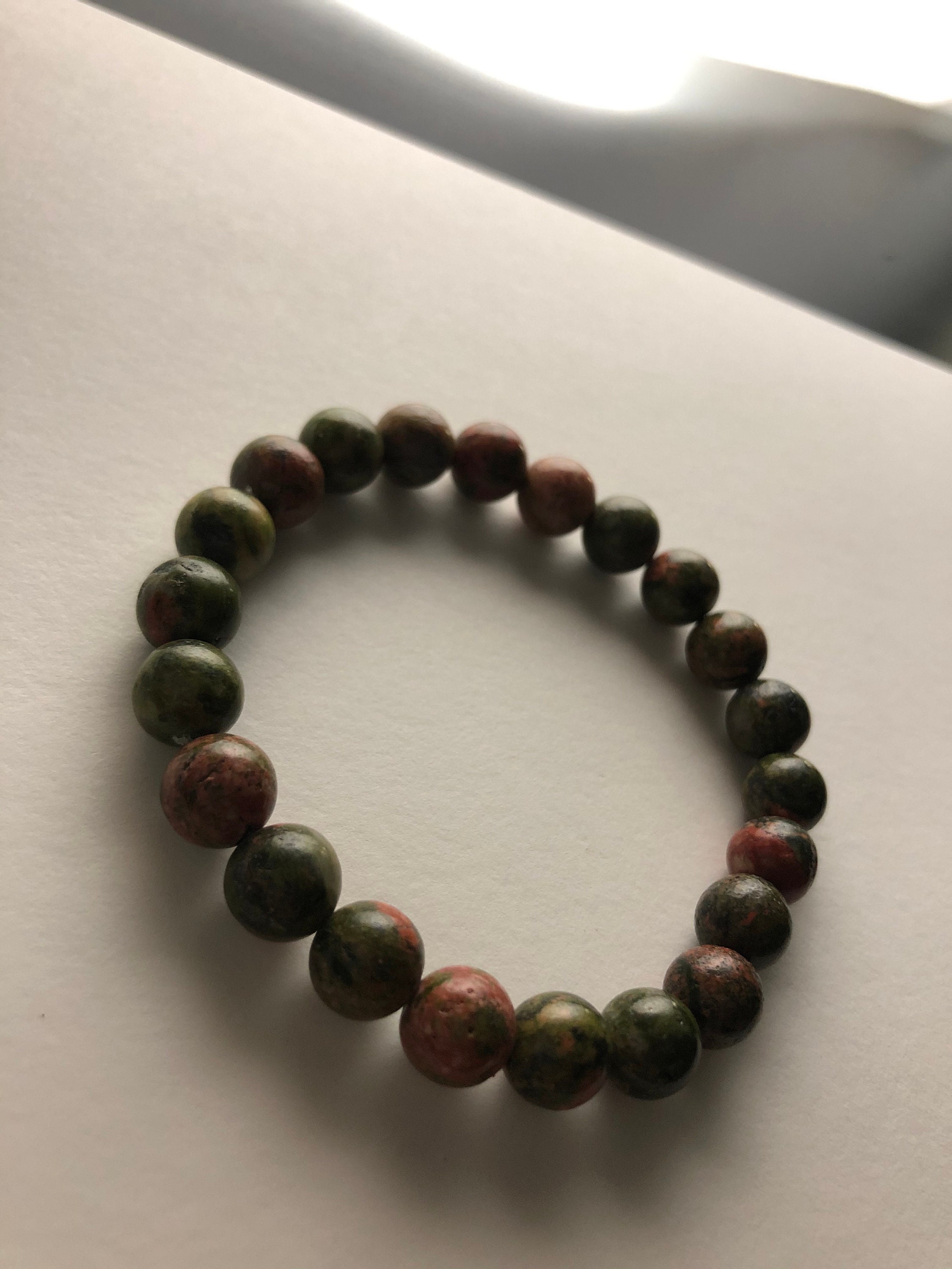 Unakite Bracelet - Etsy