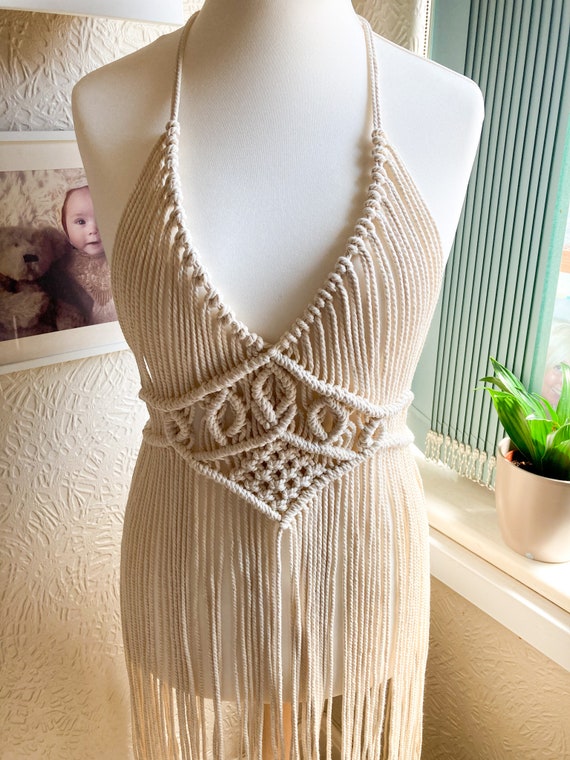 Macrame Festival Top Boho Hippie Festival Dress Handmade - Etsy UK