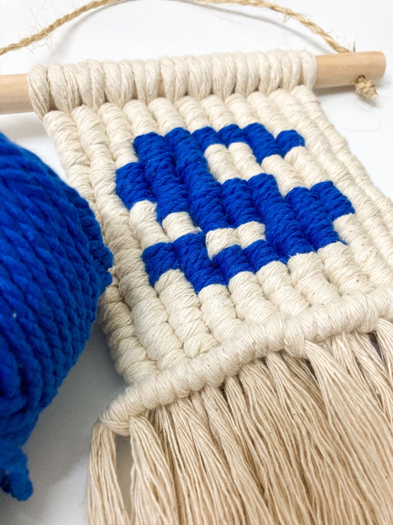 ALPHABET Macrame Wall Hanging Pixel Art Macrame Letter Boho - Etsy