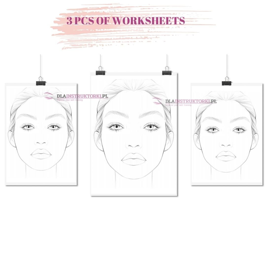 Brow Chart, Brows Mapping, Eyebrow Practice, Brow Digital Bundle, Brow ...