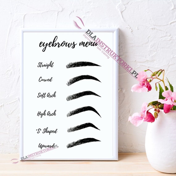 Eyebrows Guide Eyebrow Menu Eyebrows Decor Lash Decor | Etsy