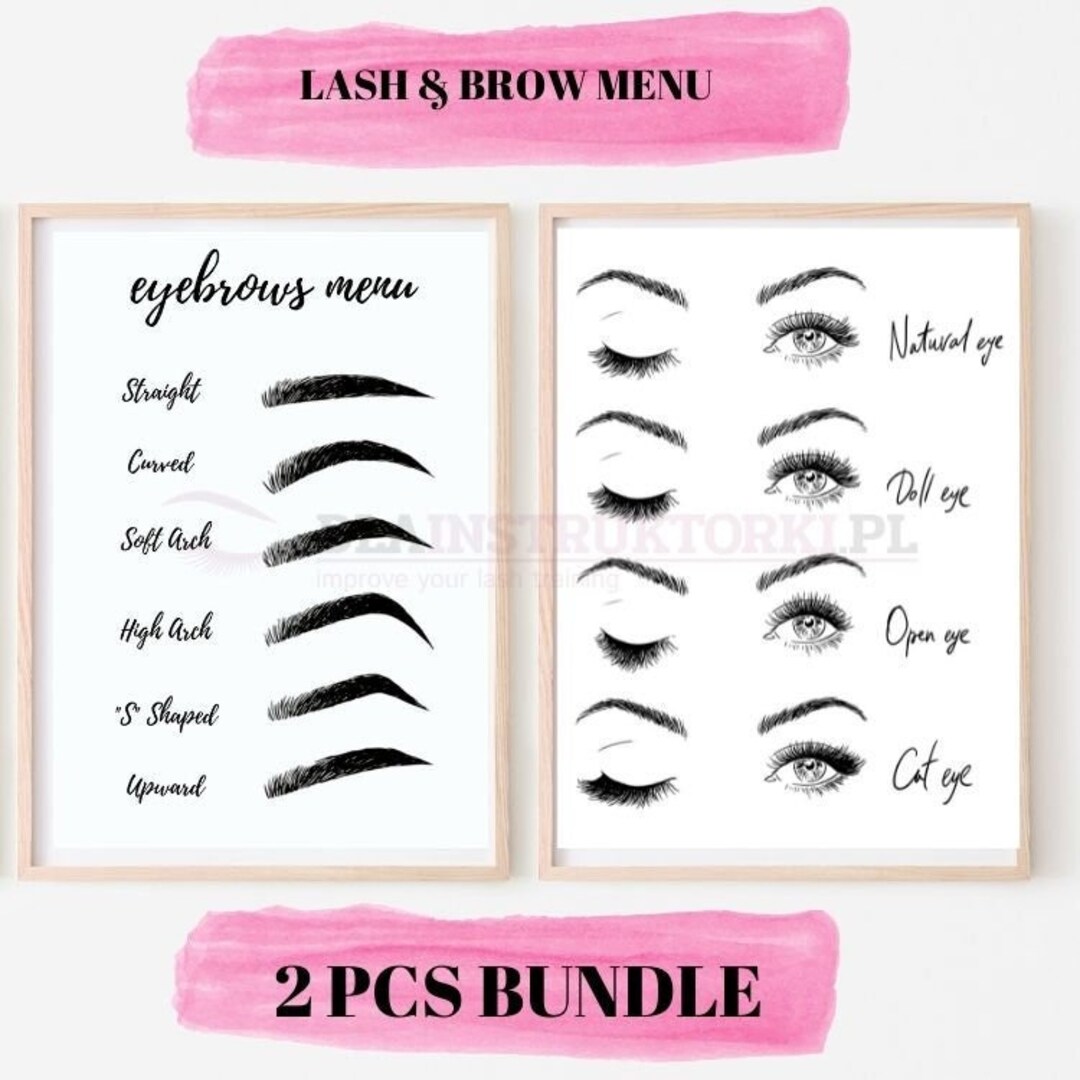 Lash and Brow Bundle, Lash Menu, Lash Guide, Eyebrows Menu, Eyebrows ...
