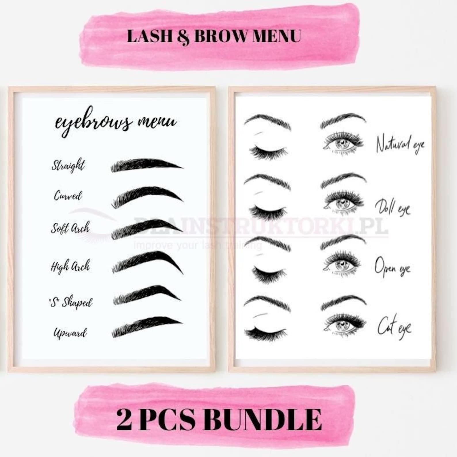 Lash and Brow Bundle, Lash Menu, Lash Guide, Eyebrows Menu, Eyebrows ...