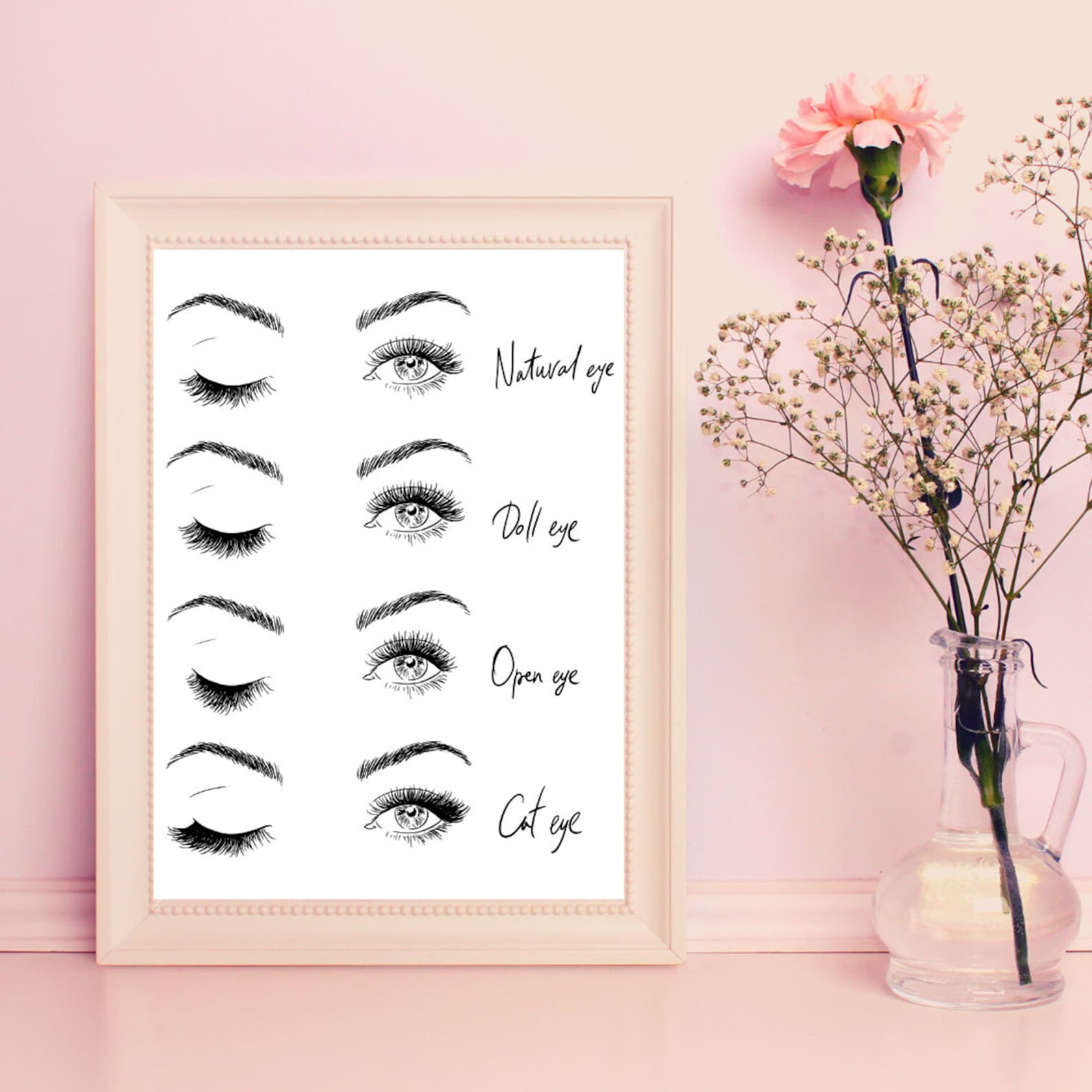 Lash Poster, Lash Style Guide, Lash Menu, Lash Decor, Lash Style Chart ...