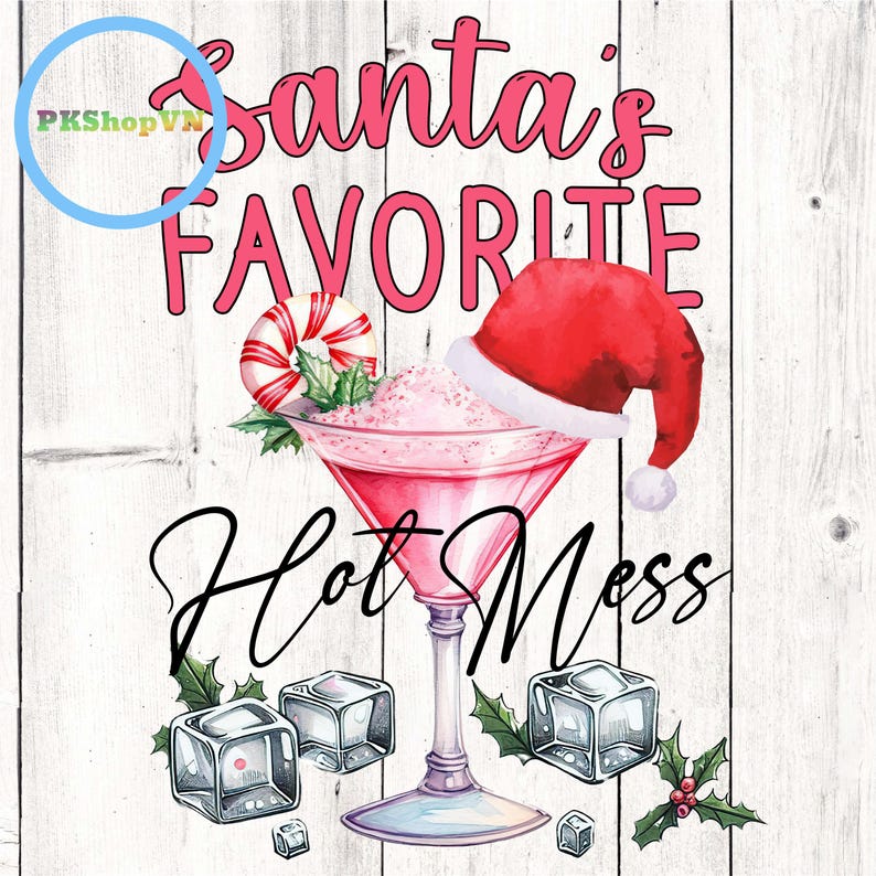Santa's Hot Mess Png, Christmas Party Png, Funny Christmas, Santas ...