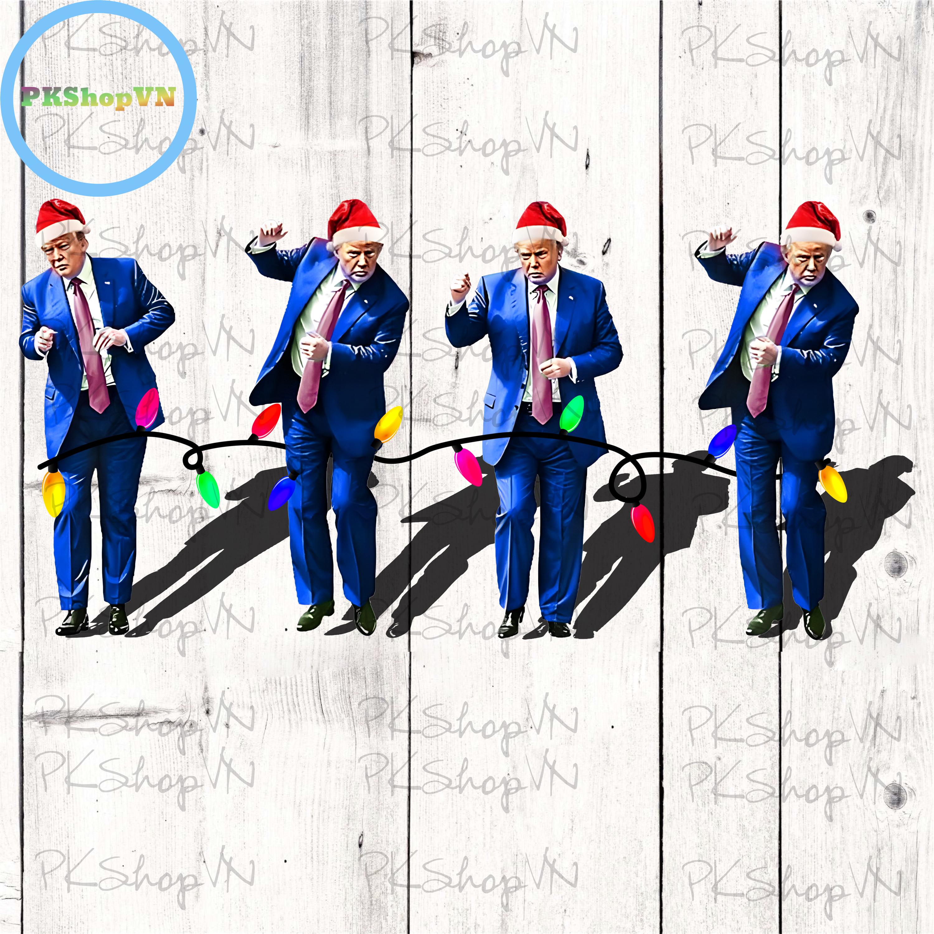 Trump Dance Santa Png, Humorous Trump Christmas Png, Funny Trump Png ...