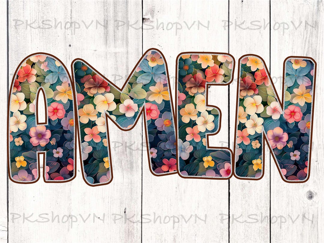 Floral Amen PNG, Glitter Amen Png, Christian Easter Png, Preppy Easter ...