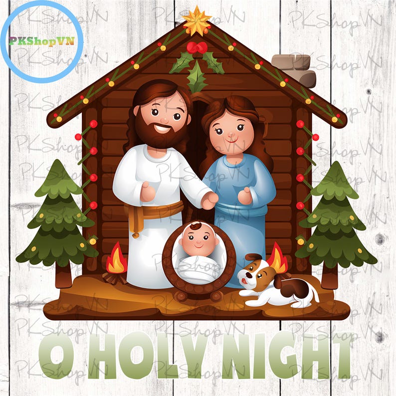 O Holy Night Png, Nativity Bright Colors, Nativity Scene Christmas ...