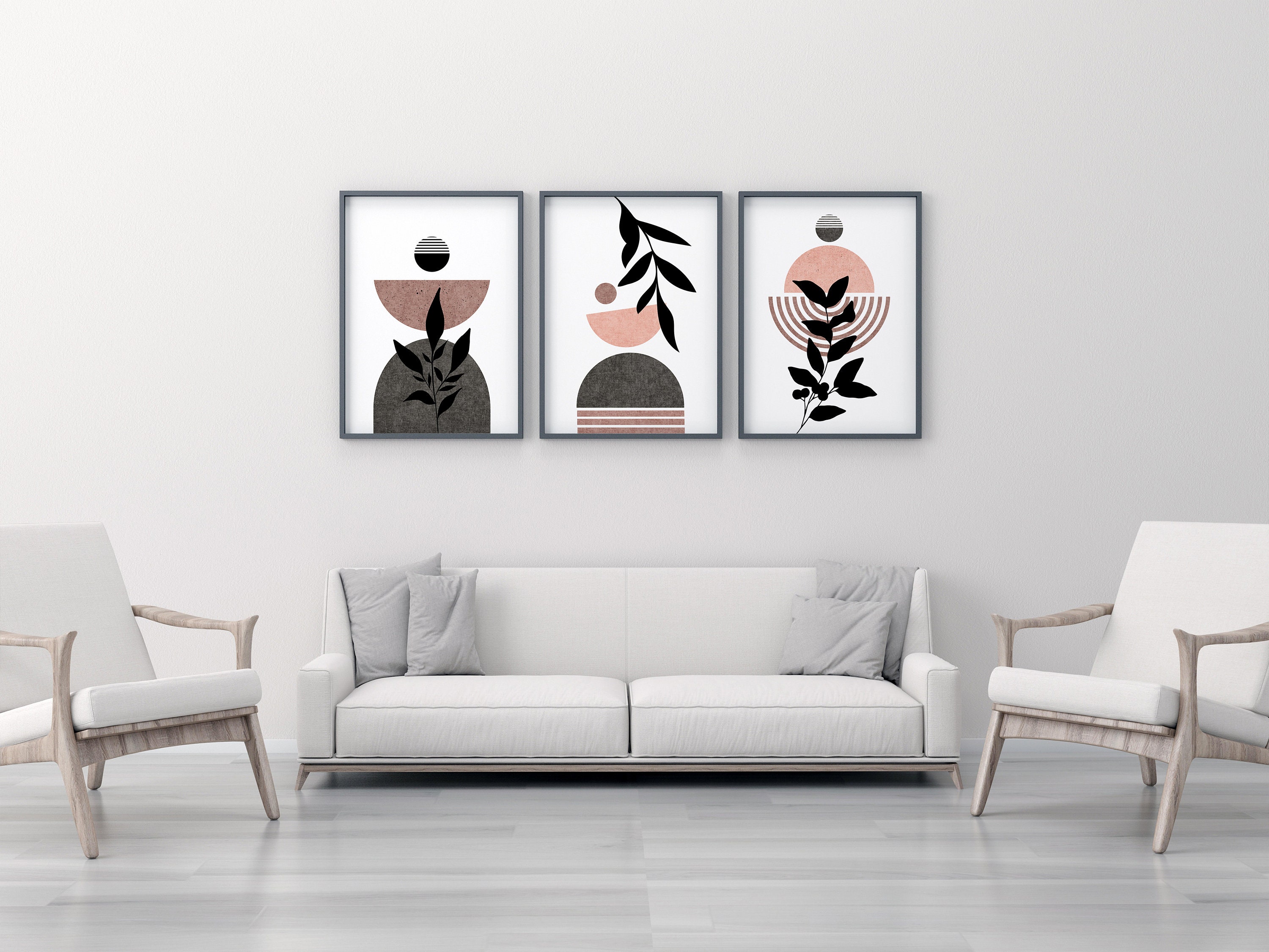 Boho Art Set of 3 Prints, Boho Wall Art, Abstract Gallery Wall Set, Printable Modern Art Poster ...