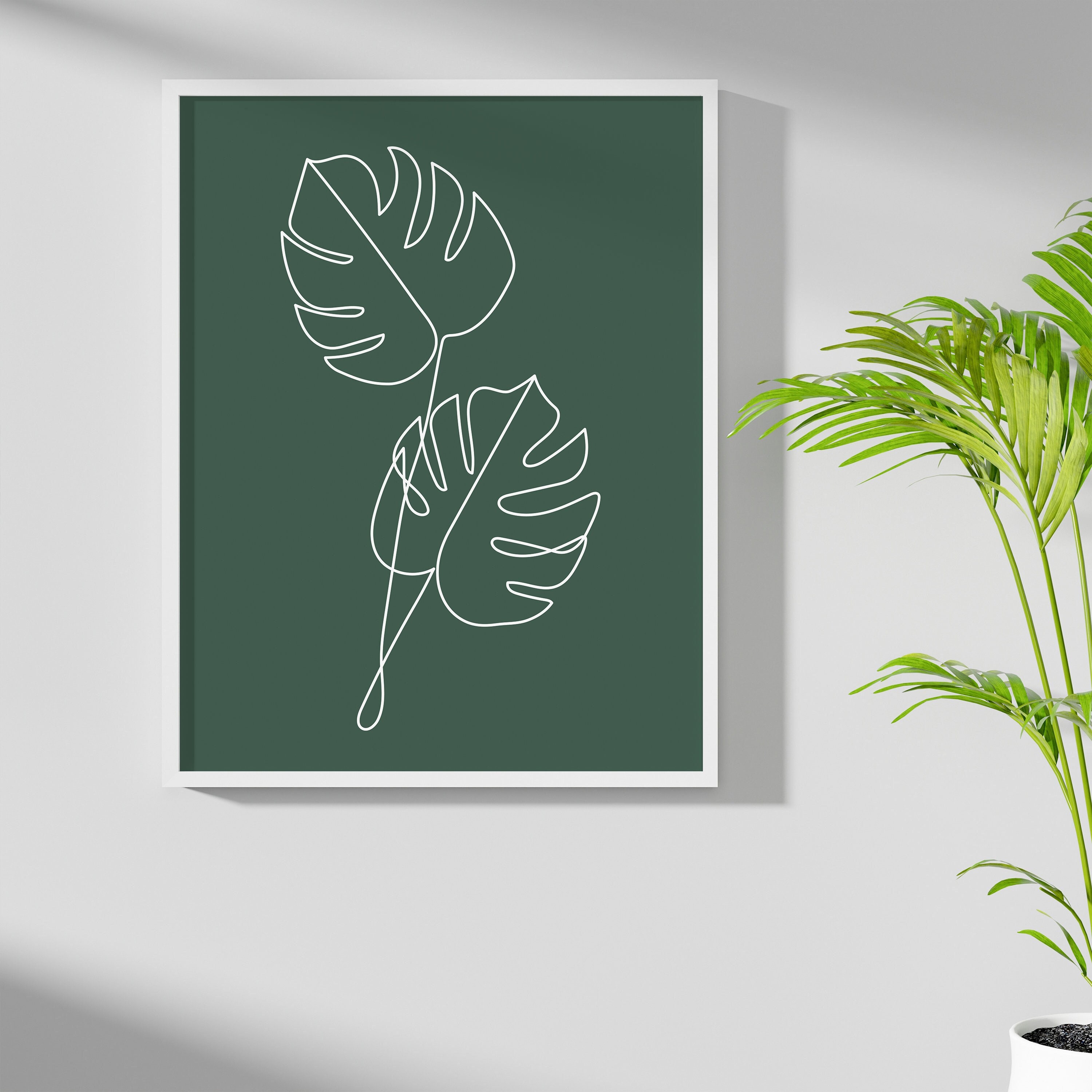 Monstera One Line Drawing Printable Wall Art Simple Botanical - Etsy