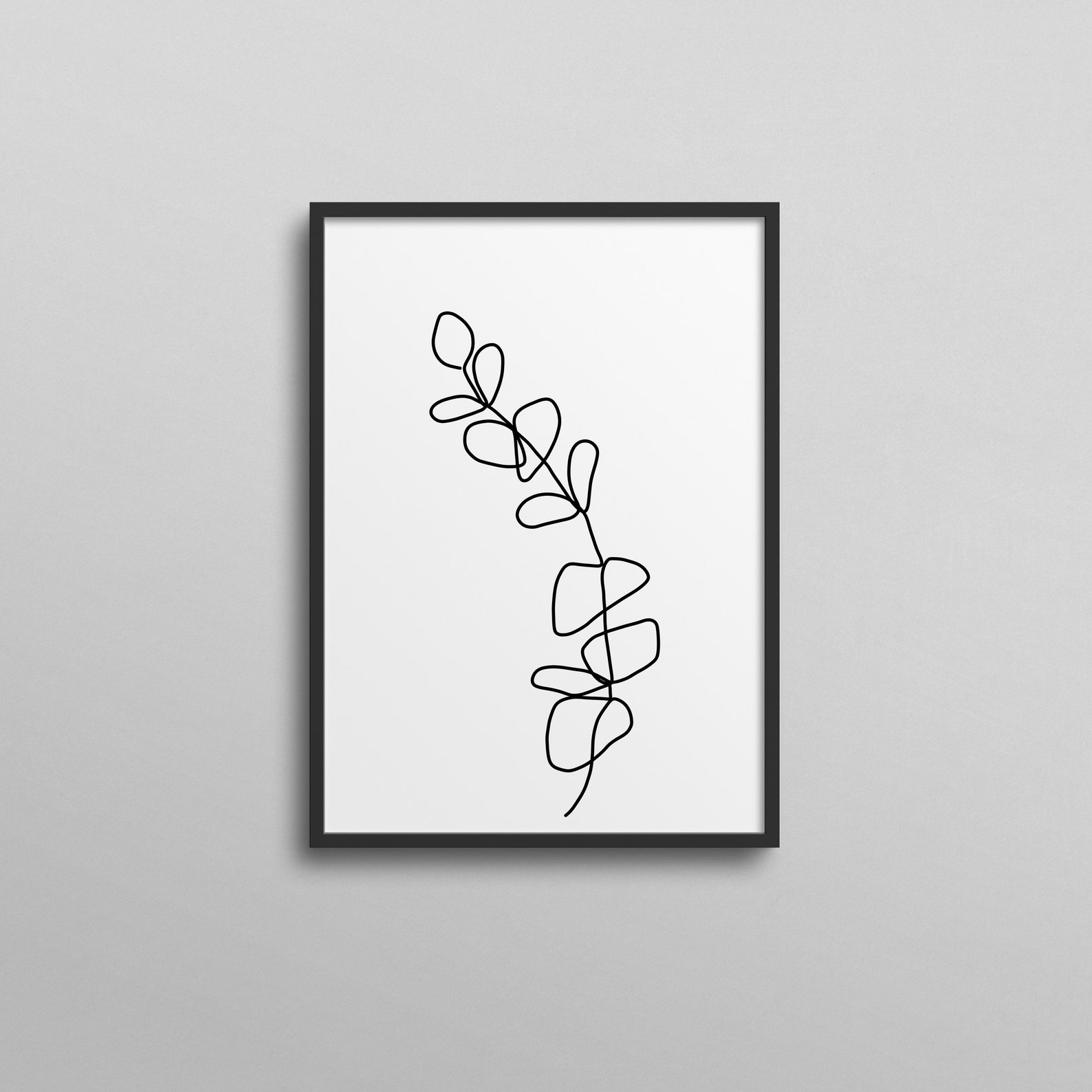 Eucalyptus One Line Drawing Printable Wall Art, Simple Botanical Wall ...