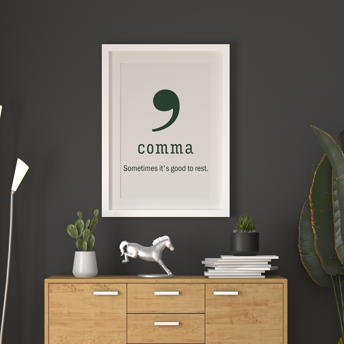 Comma ',' Typo Printable Wall Art, Good to Rest Wall Decor, Minimal ...