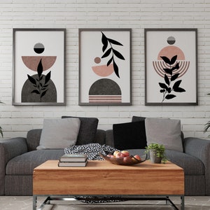 Boho Art Set of 3 Prints, Boho Wall Art, Abstract Gallery Wall Set ...