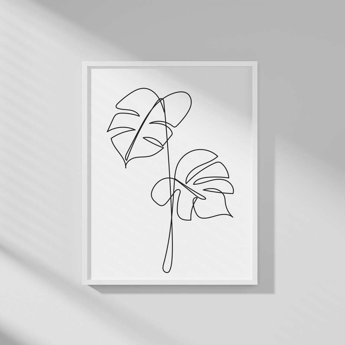 Monstera One Line Drawing Printable Wall Art Simple Botanical - Etsy
