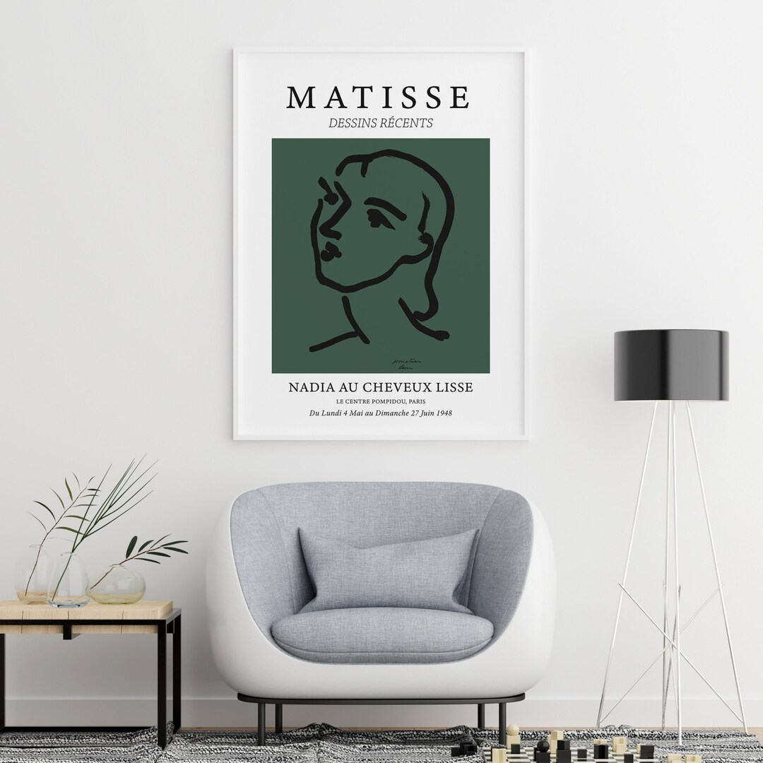 Henri Matisse Nadia Poster, Dark Green Printable Wall Art, Matisse ...