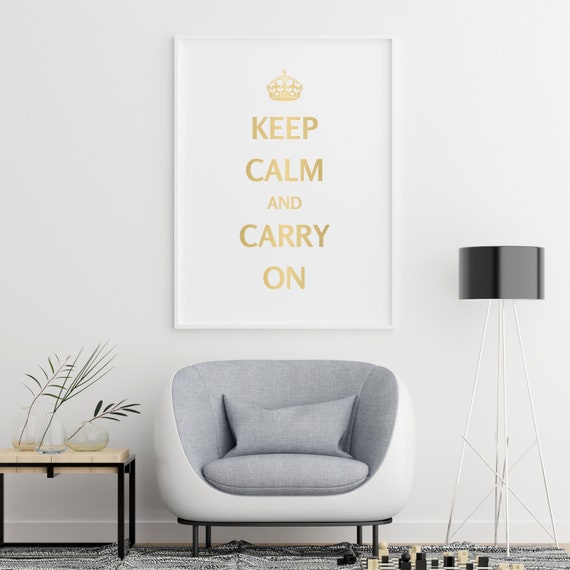 Keep Calm Crown Gold Symbol