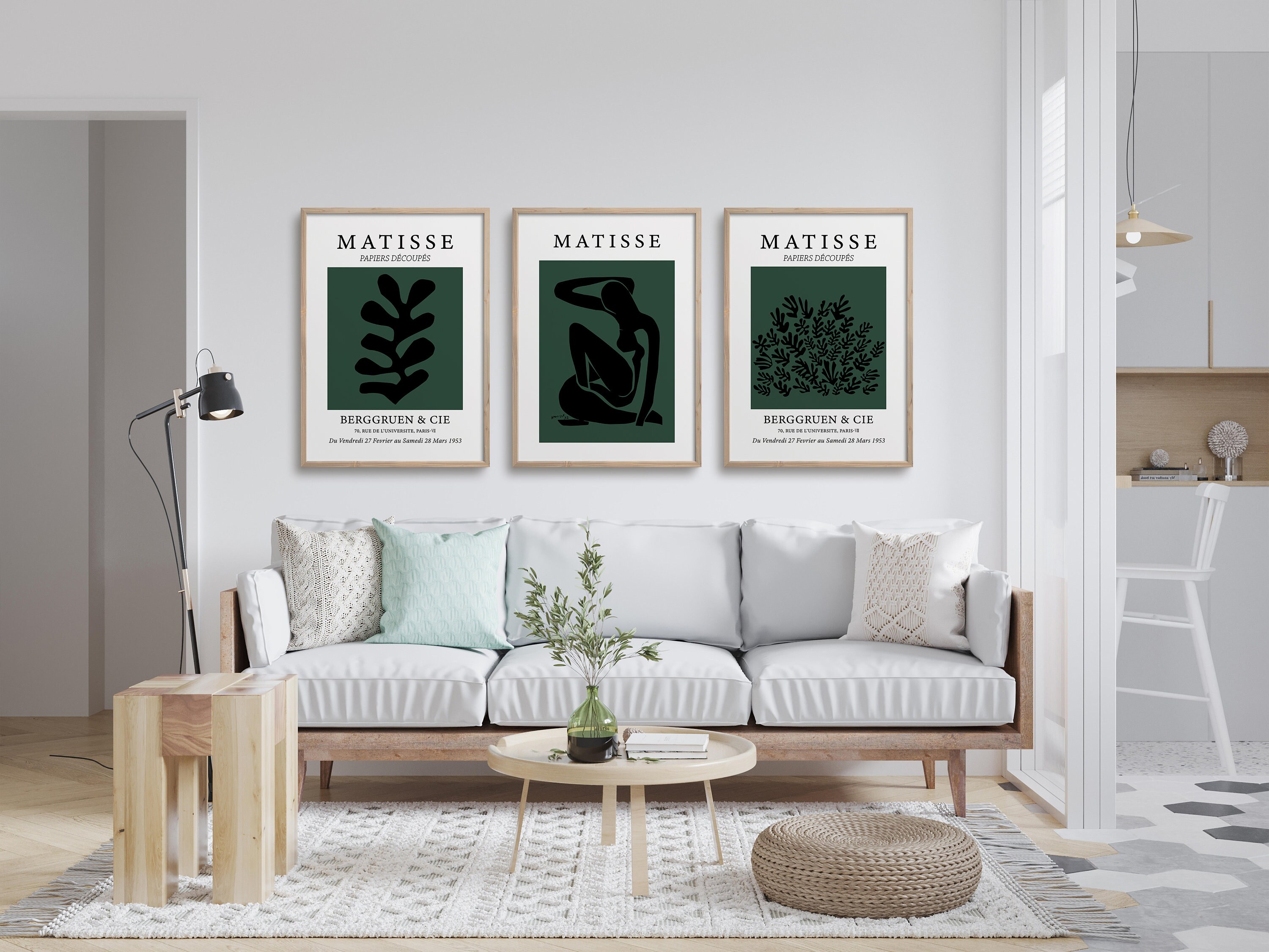 Dark Green Matisse Wall Art Monstera One Line Drawing - Etsy