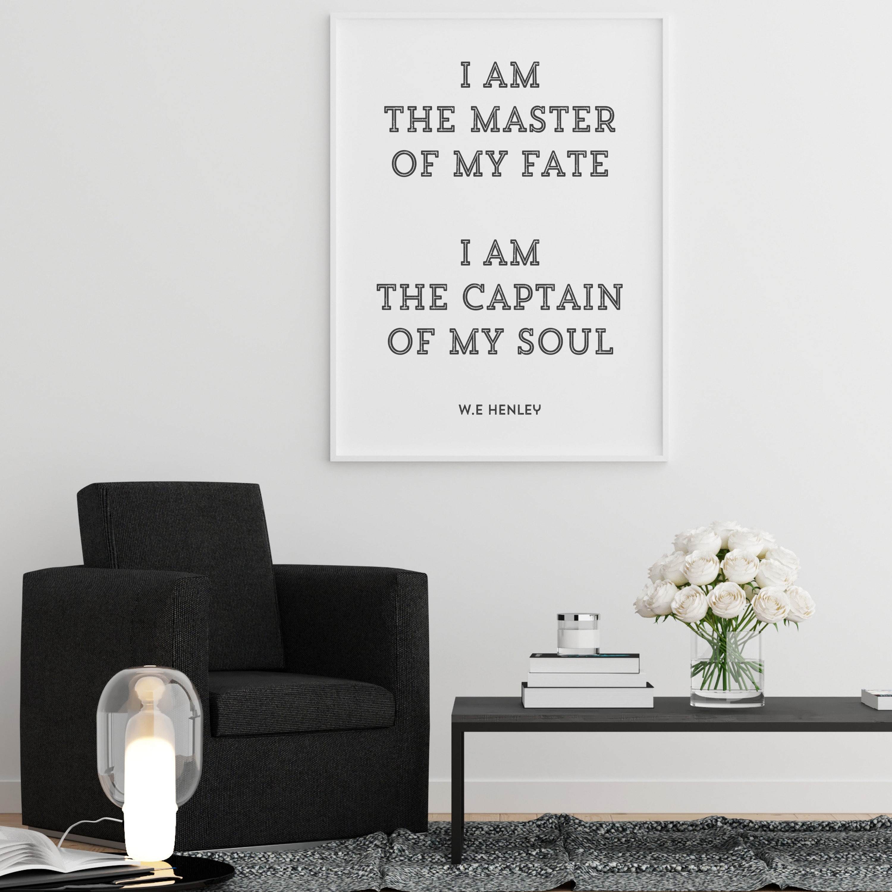 Positive Inspirational Quotes Printable Art, I Am the Master of My Fate ...