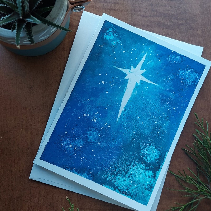 Christmas Star Card - Etsy