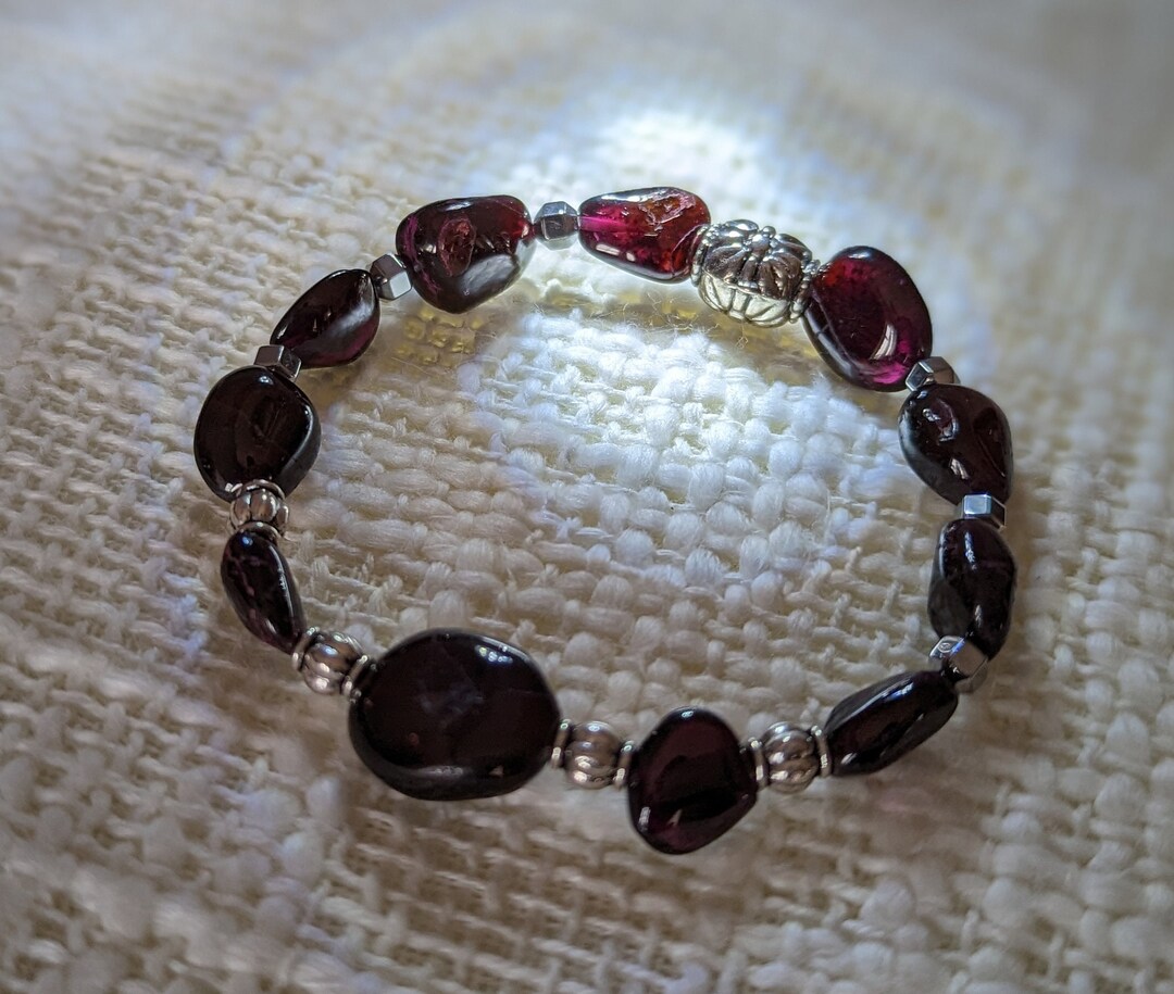 Journey to the Past Semi Precious Garnet Stretch Bracelet Friendship ...