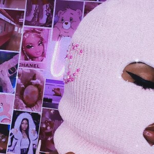 Rhinestone 3 Hole Ski Mask | Knitted Balaclava | Wooly Hat | Winter ...
