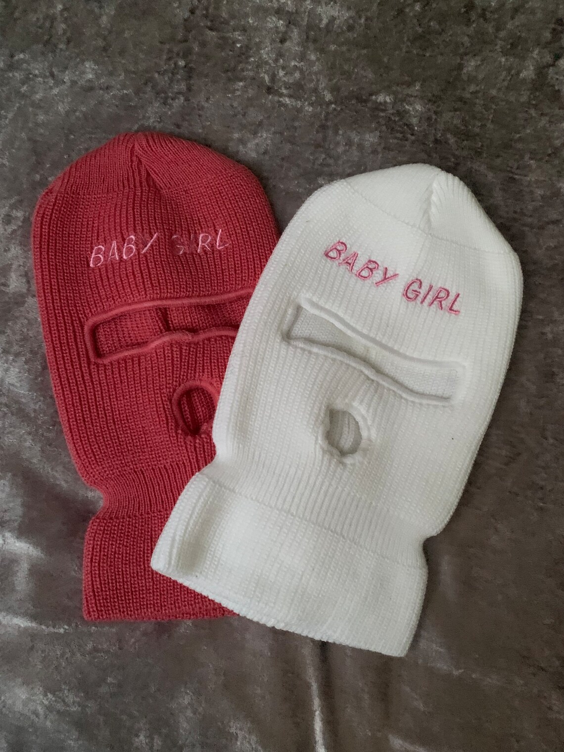 Embroidered 2 Hole Ski Mask | Knitted Balaclava | Wooly Hat | Winter ...