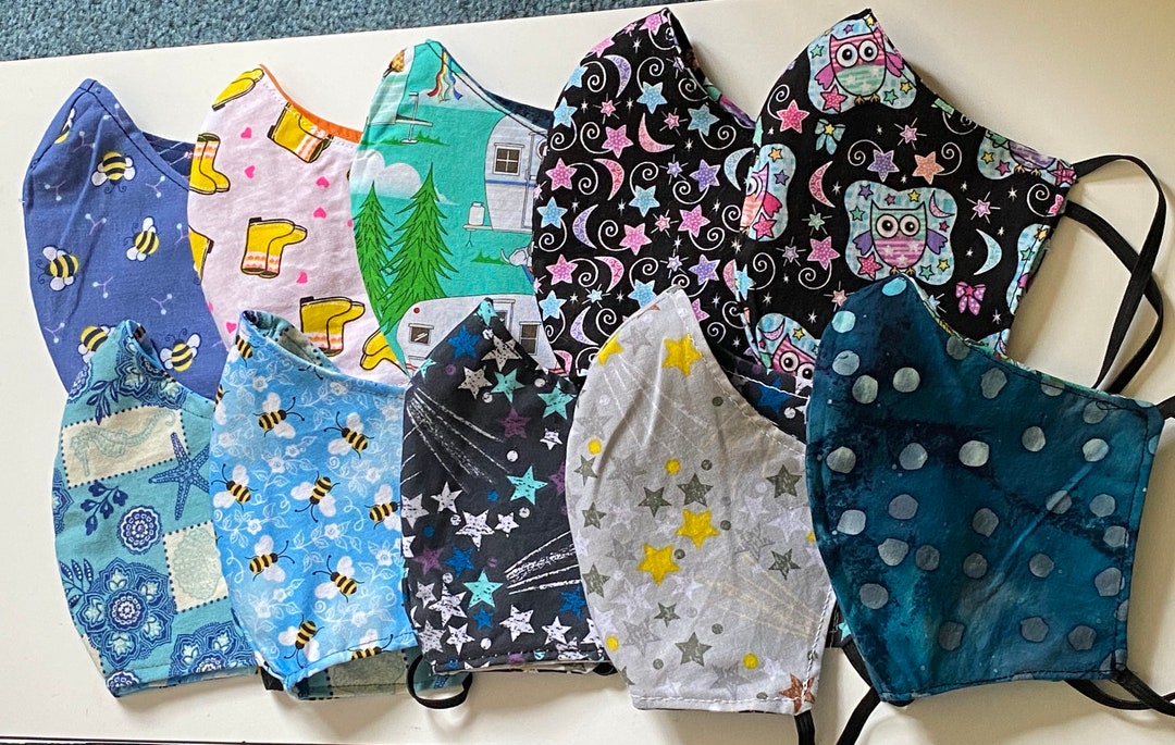 Fun Cloth Face Masks 100% Cotton, 2 Fabric Layers, Reversible, Double ...