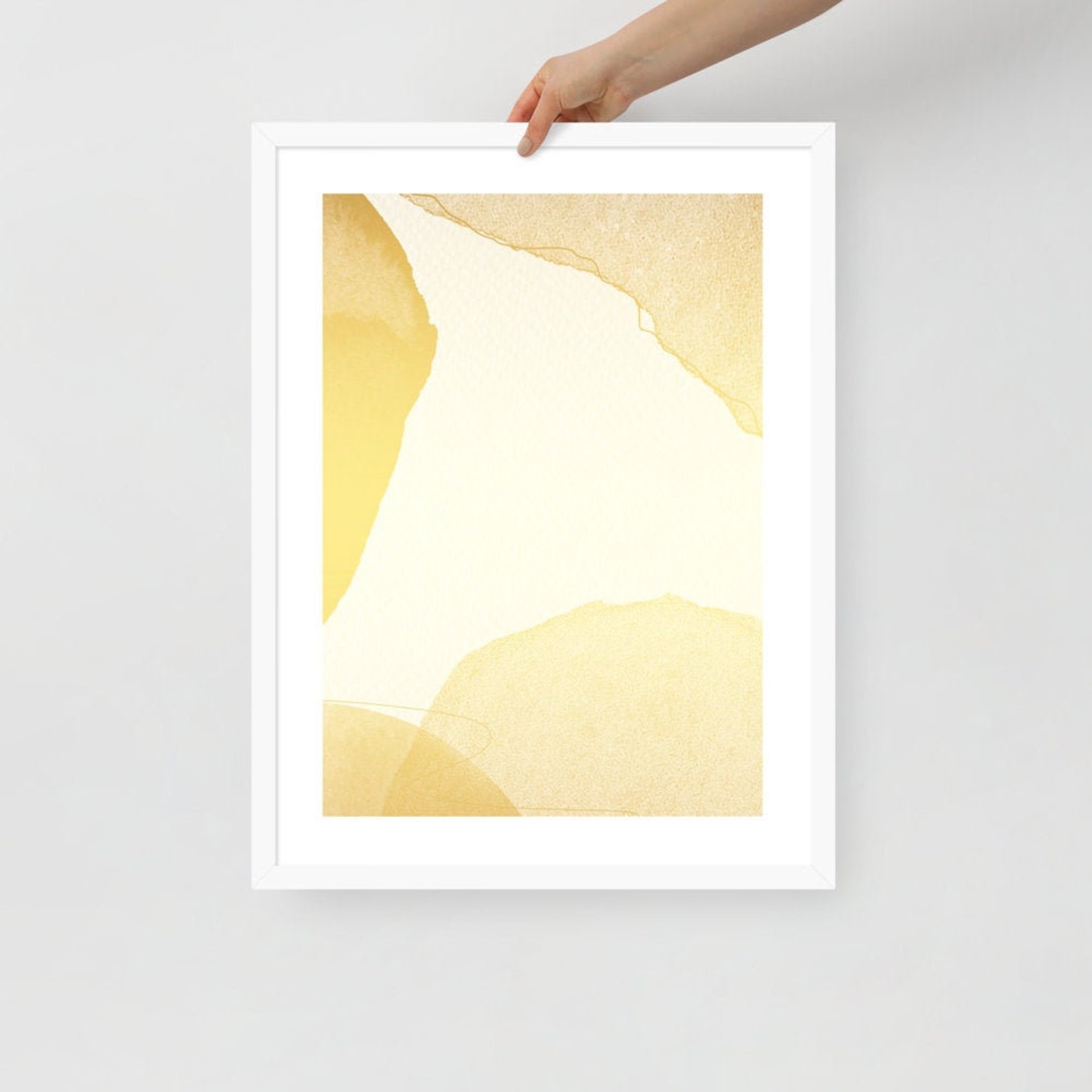 Yellow Watercolor Print Green Abstract Art Abstract | Etsy