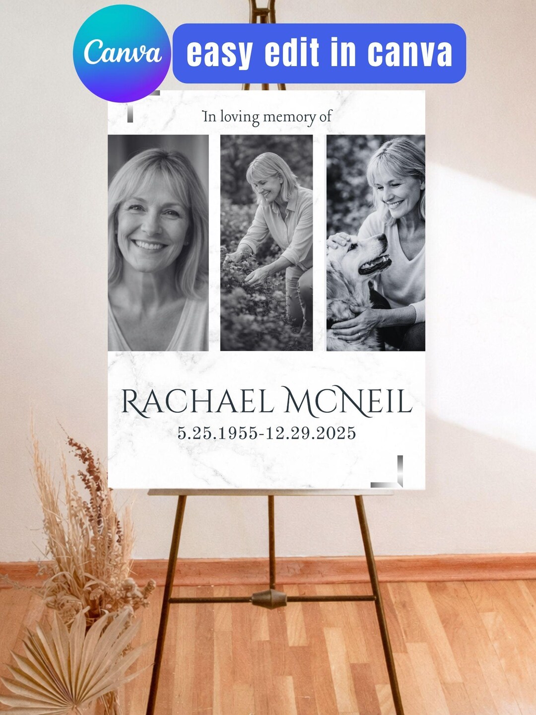 Celebration of Life Welcome Sign, Editable Memorial Welcome Sign ...