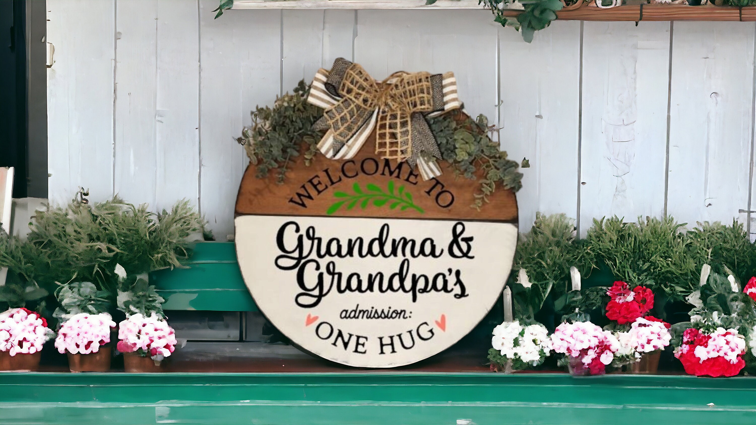 Welcome Sign Front Door Decor Grandparents Welcome Customizeable Wood ...
