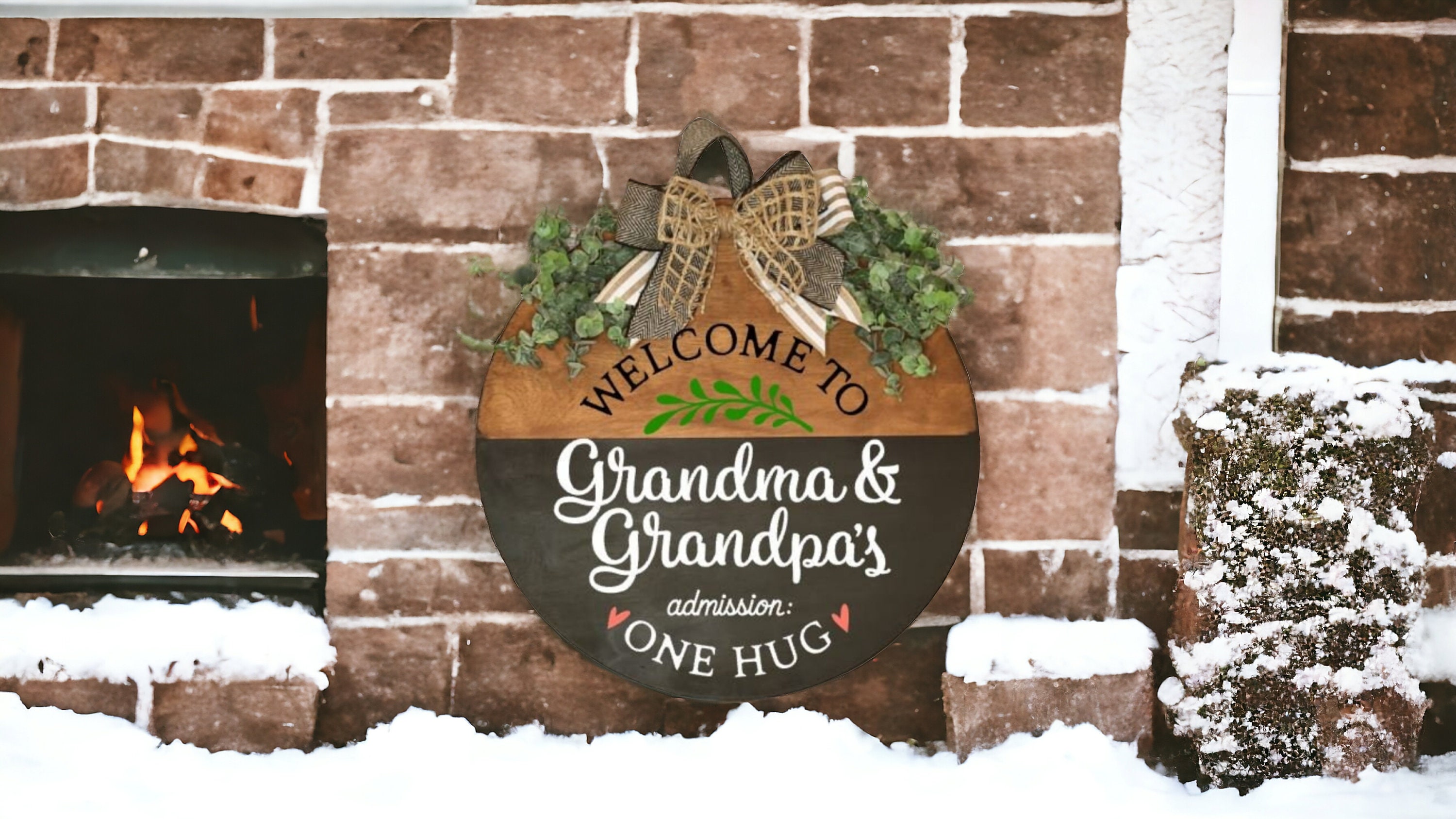 Welcome Sign Front Door Decor Grandparents Welcome Customizeable Wood ...