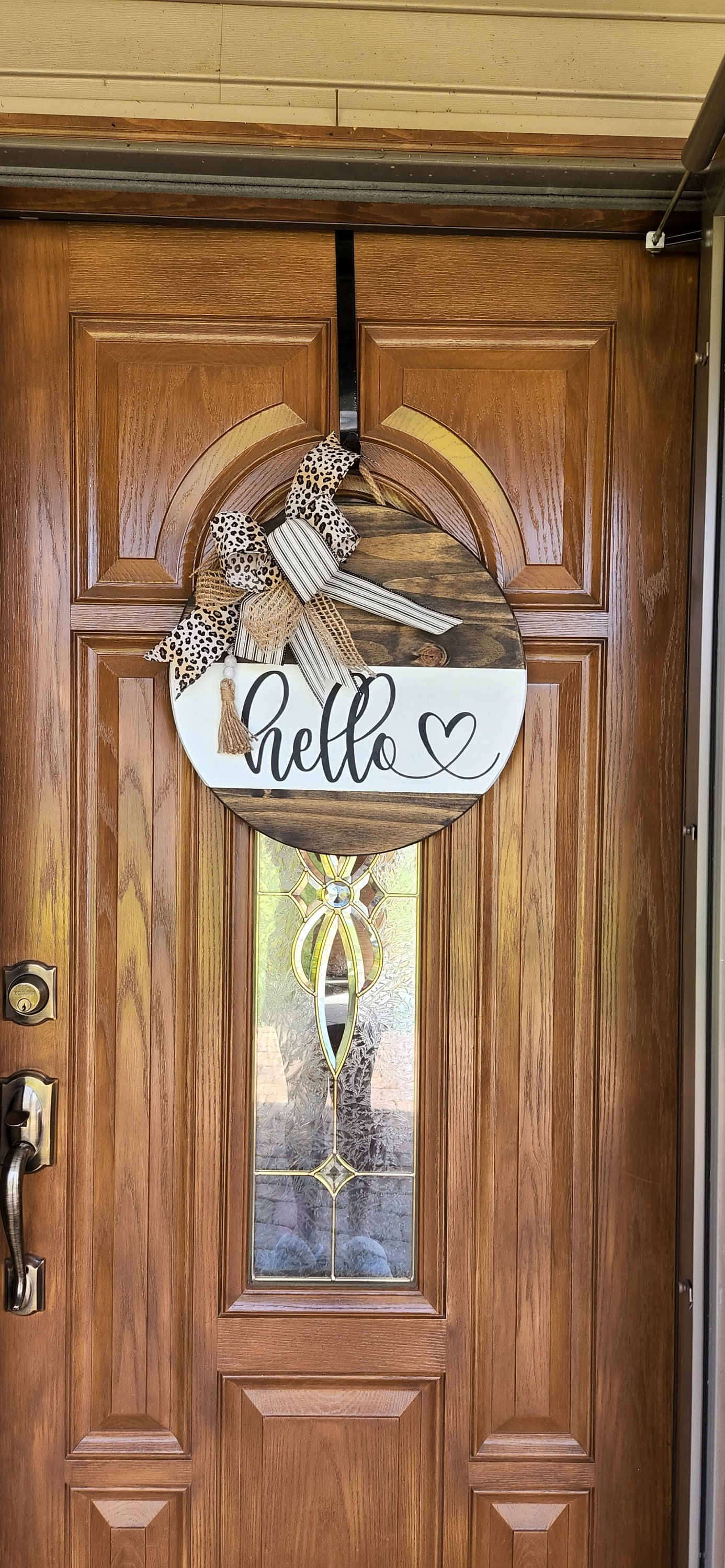 Hello Sign Front Door Decor Hello Sign With Bow and Tassel Unique Decor ...