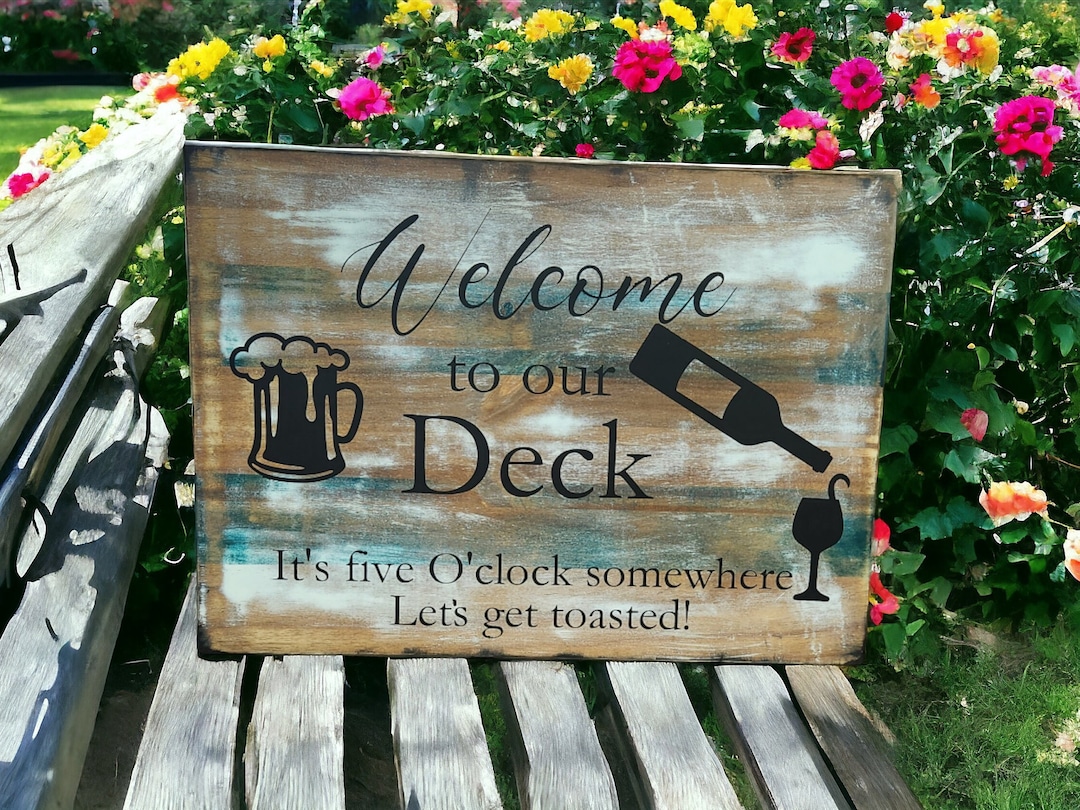 Funny Deck Sign Outdoor Decor Farmhouse Sign Unique Gift Wood Sign for ...