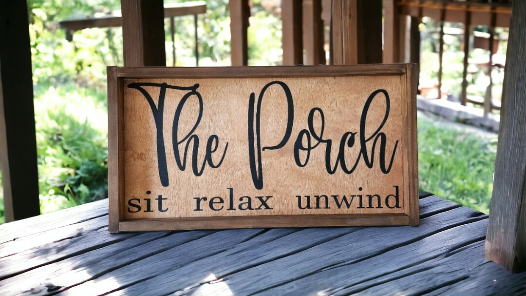 Porch Sign Framed Wood Sign for Porch - Etsy