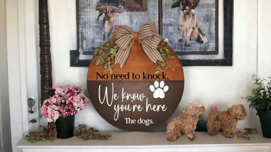 Funny Dog Welcome Sign Front Door Decor Great Gift for Pet Lovers ...