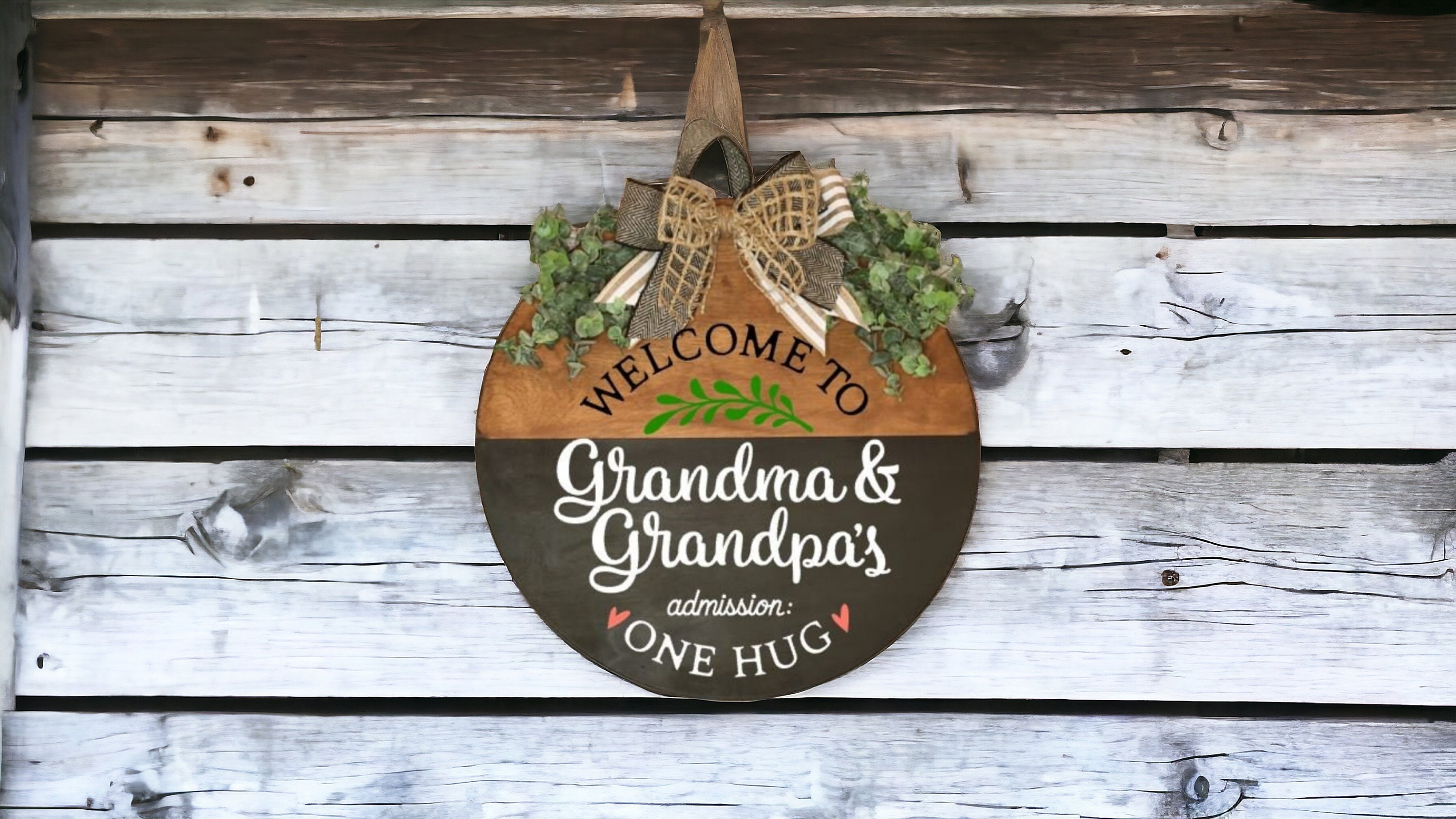 Welcome Sign Front Door Decor Grandparents Welcome Customizeable Wood ...