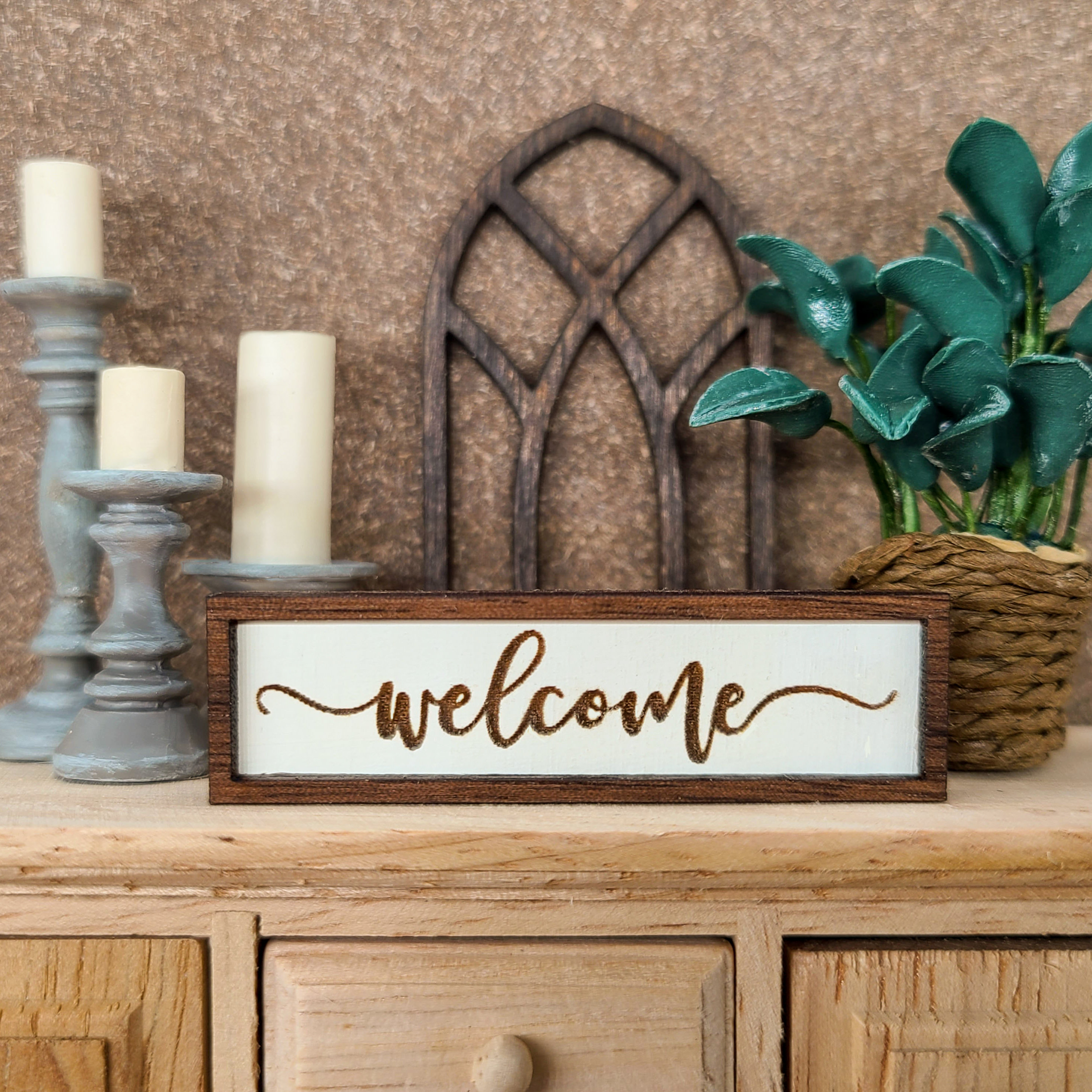 Miniature Dollhouse Welcome Sign Dollhouse Miniatures Gift - Etsy