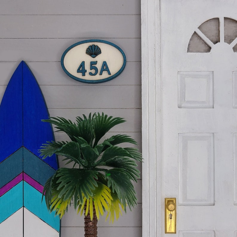 Miniature Dollhouse Custom Address Sign, Beach House Number Plaque ...